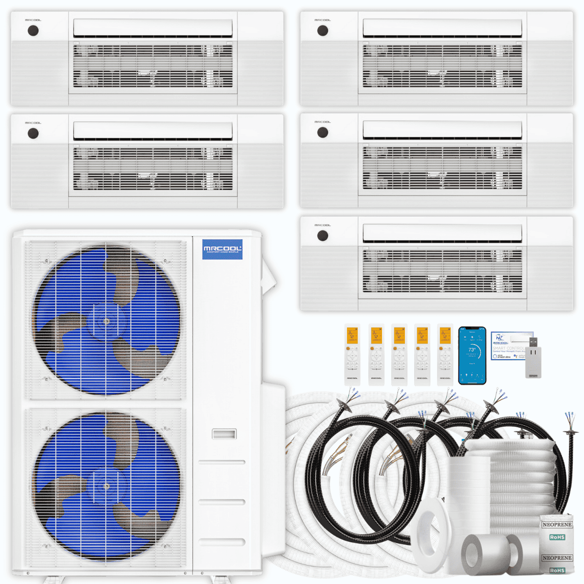 MRCOOL DIY 5th Gen 5-Zone 42,000 BTU Ceiling Cassette Ductless Mini Sp ...
